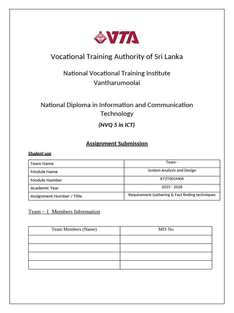 Assignment Front Page | PDF
