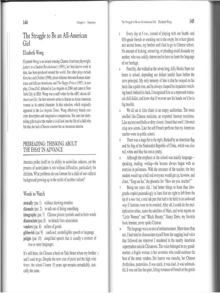 The Struggle To Be An All-American Girl | PDF