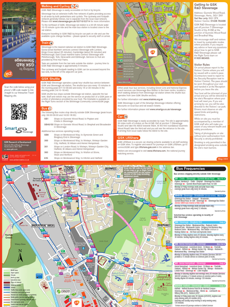 Directions to GSK R&D Stevenage | PDF | Road Transport | Transport