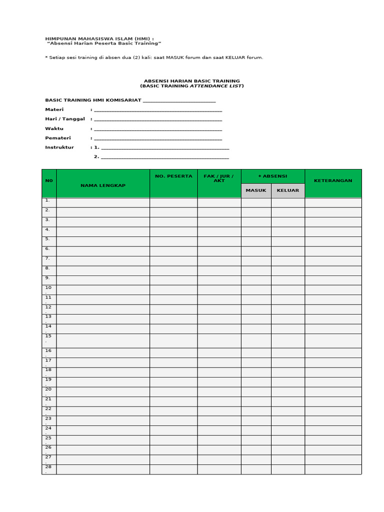 Absensi Harian | PDF