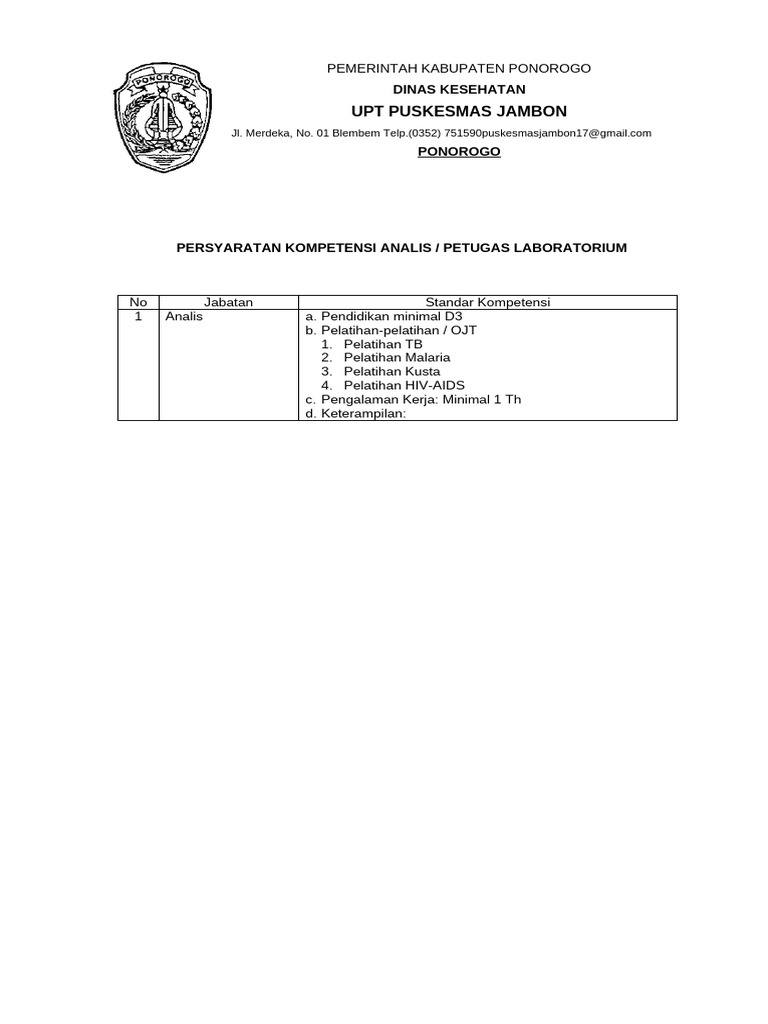 8.1.1.b.c.persyaratan Kompetensi Analis | PDF