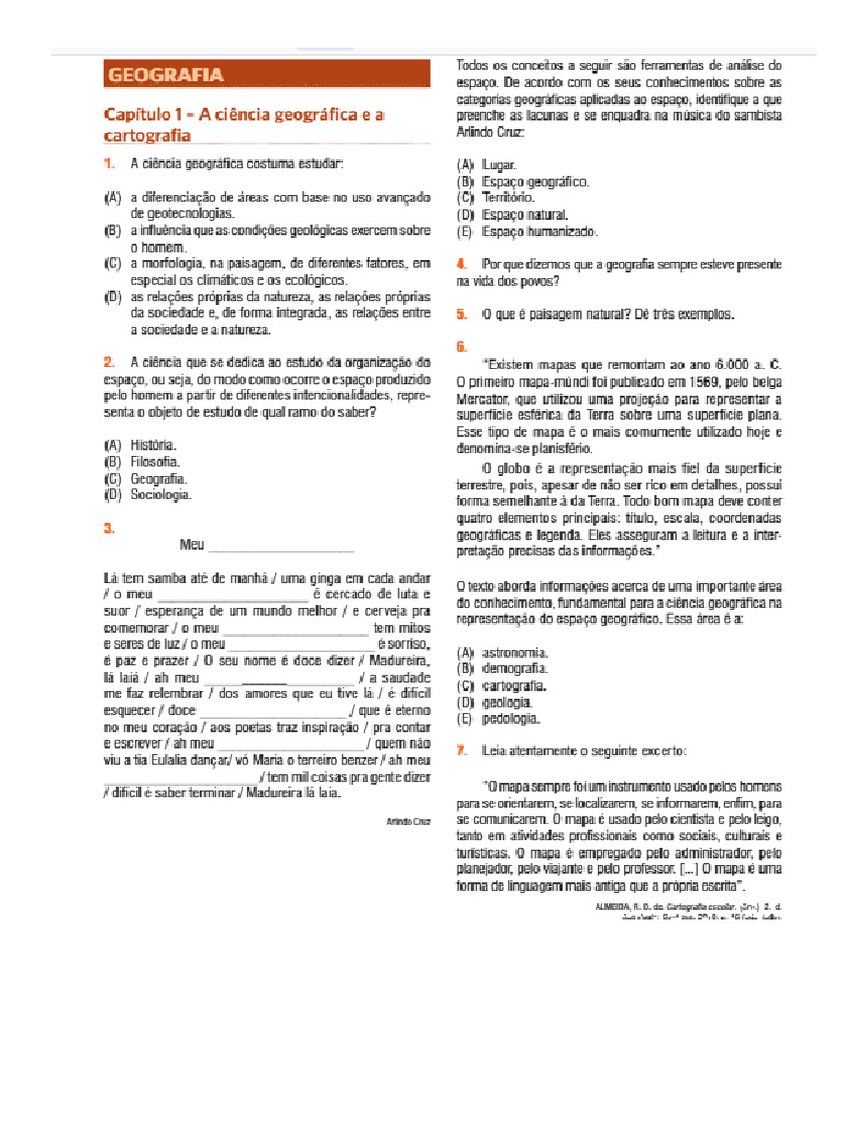 Atividade Geo Cap 1 e 2 | PDF