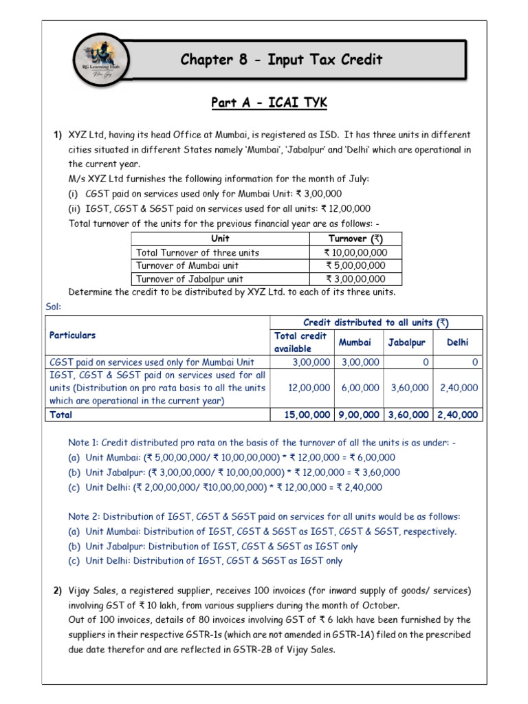 Itc QB | PDF | Value Added Tax | Taxes