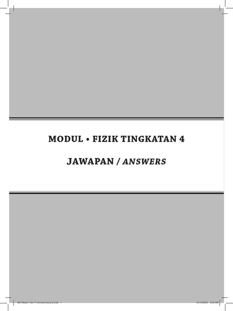 Jawapan Modul Fizik F4 | PDF | Acceleration | Velocity