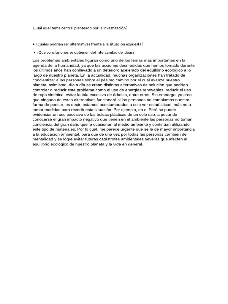Cuál Es El Tema Central Planteado Por La Investigación | PDF