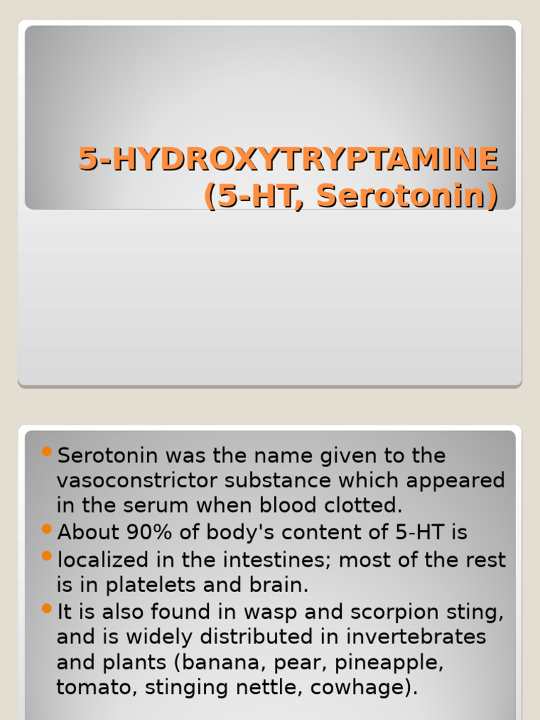 Understanding 5-Hydroxytryptamine (Serotonin) | PDF | Serotonin | Migraine