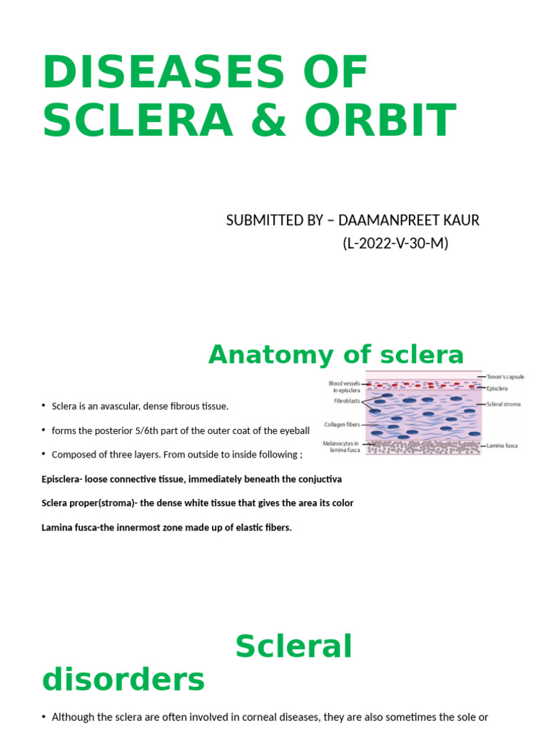Diseases of Orbit & Sclera | PDF | Human Eye | Medical Specialties
