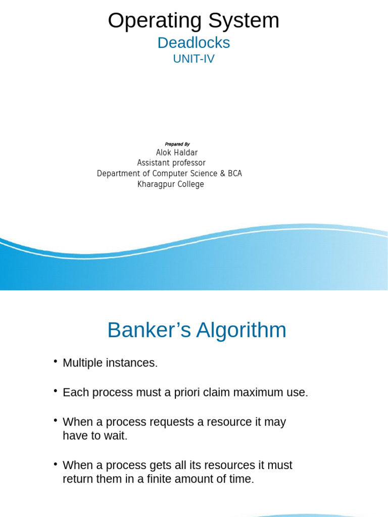 174113lecture-5-Bankers-Algorithm, 4th Semester by Alok Haldar | PDF | Algorithms And Data ...