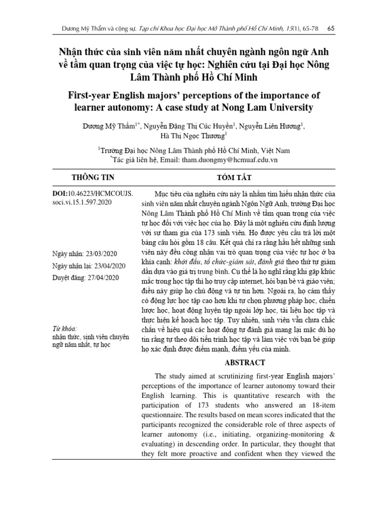 NHN THC CA Sinh Vien Nam NHT Chuyen | PDF