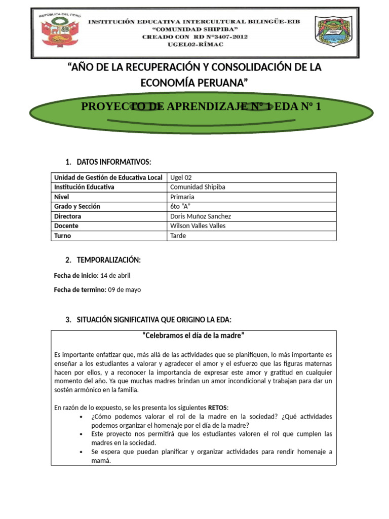 Proyecto de Aprendizaje 1 | PDF