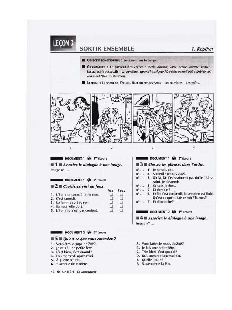 CO A1 - Unité 1, Leçon 3,, Bilan | PDF