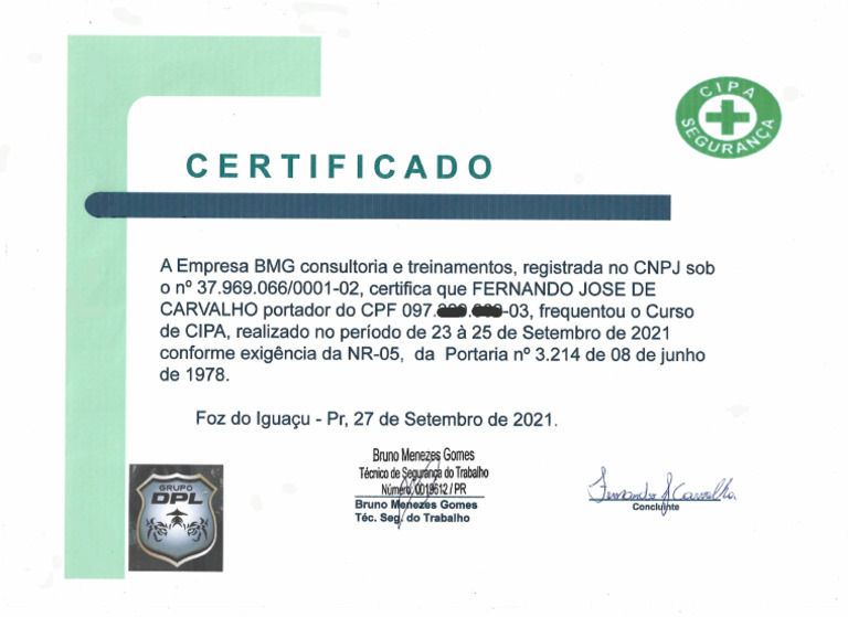 Certificado CIPA | PDF