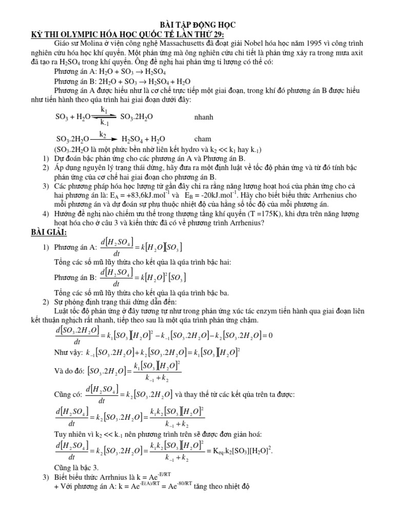 BÀI TẬP ĐỘNG HỌC ÔN THI HSG QG | PDF