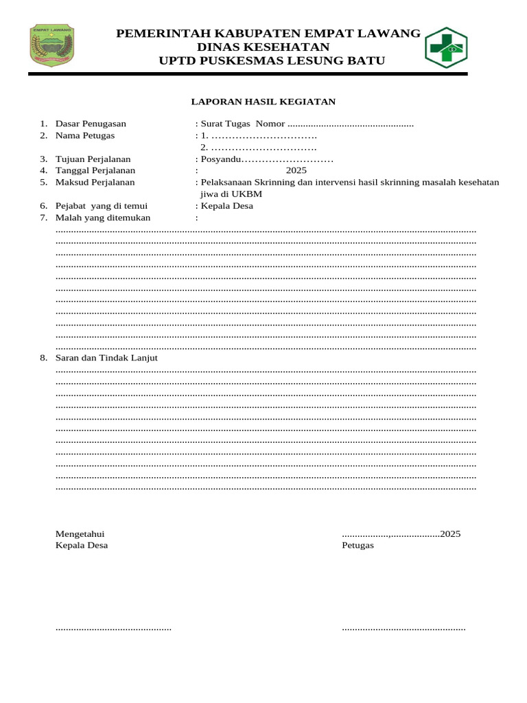 LHK Skrining Jiwa | PDF