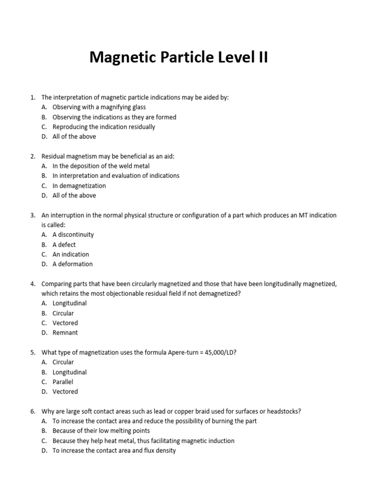MT_Level_II general test | PDF | Inductor | Magnetic Field