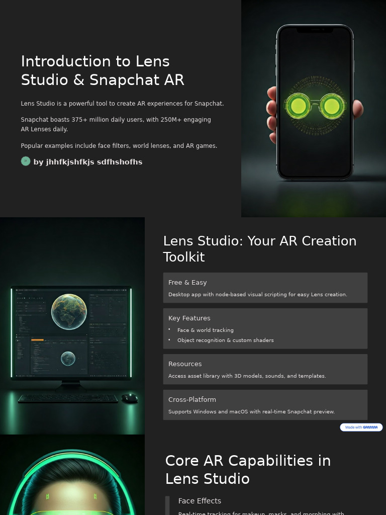 Introduction To Lens Studio and Snapchat AR | PDF | Augmented Reality ...