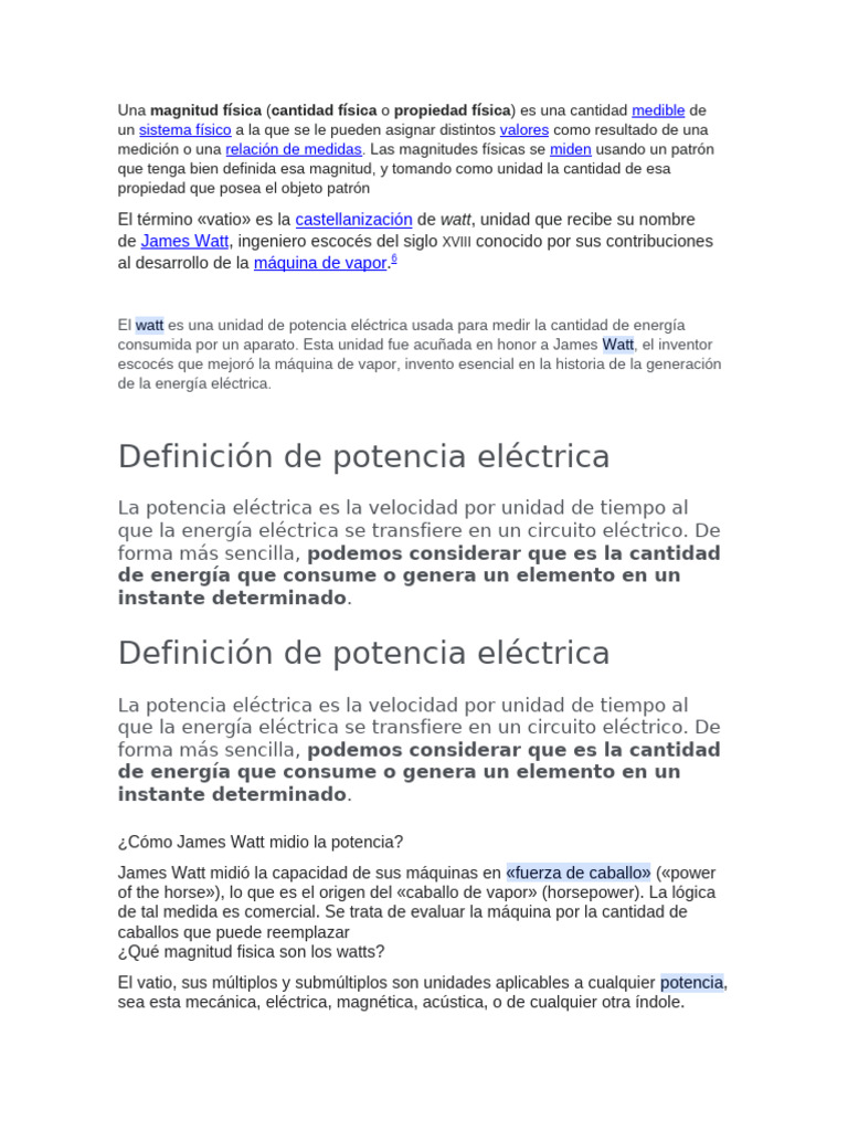 Expovatio | PDF | Vatio | Poder (Física)