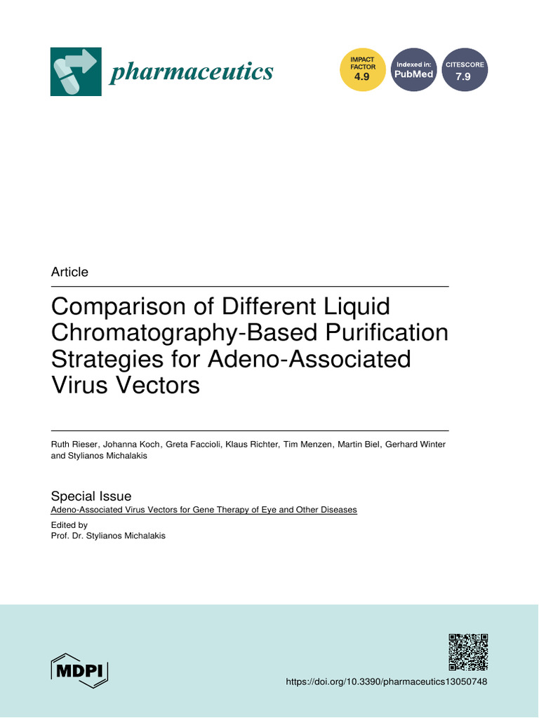 Comparison of Different Liquid Chromatography-Based Purification Strategies For Adeno-Associated ...