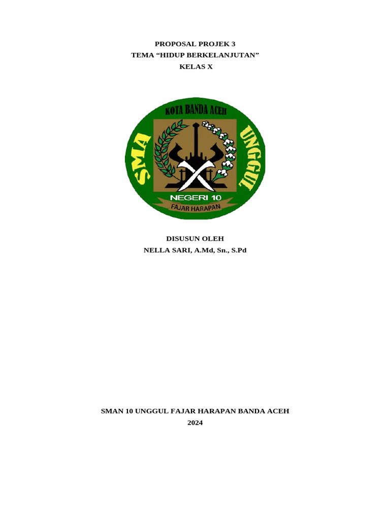 Proposal Kegiatan Projek P5 Kewirausahaa | PDF