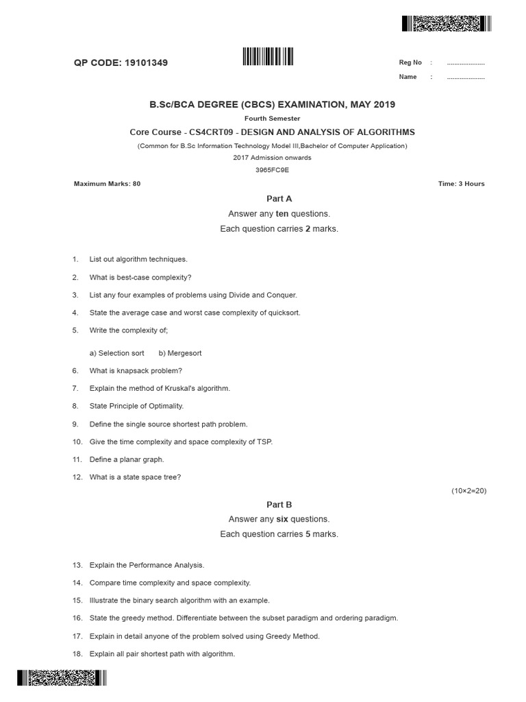 Design and Analysis of Algorithms | PDF | Time Complexity | Algorithms