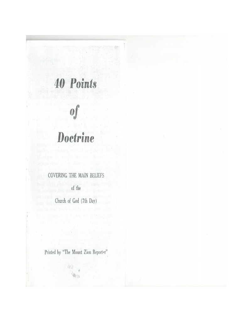 Forty Points of Doctrine | PDF