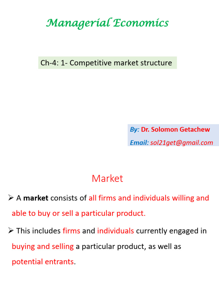 Ch-4-1-Competitive Market Structure | PDF | Perfect Competition | Demand