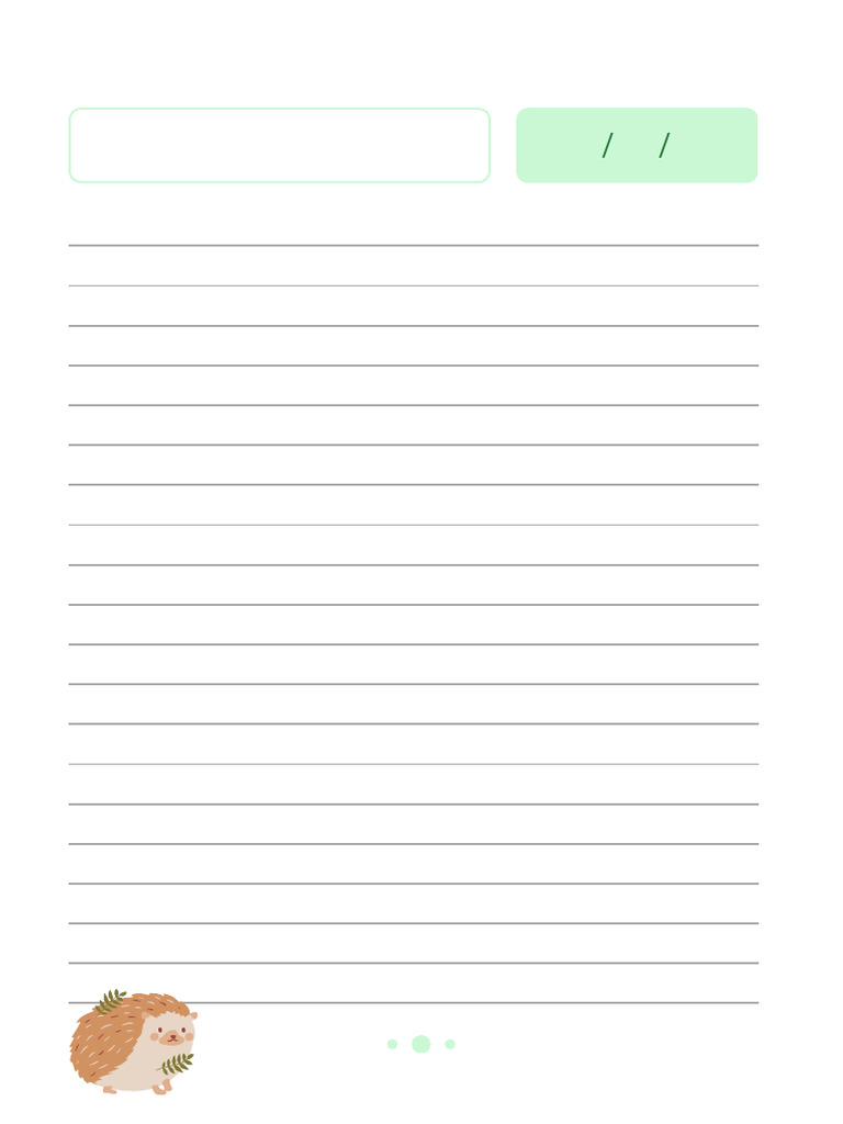 Documento A4 Hoja Rayada Simple Adorable Verde Blanco PDF | PDF