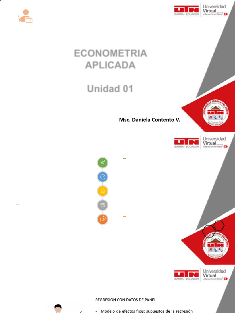 Econometria Unidad 01 - Diapositivas Unidad 1 | PDF | Modelo de efectos fijos | Estadísticas