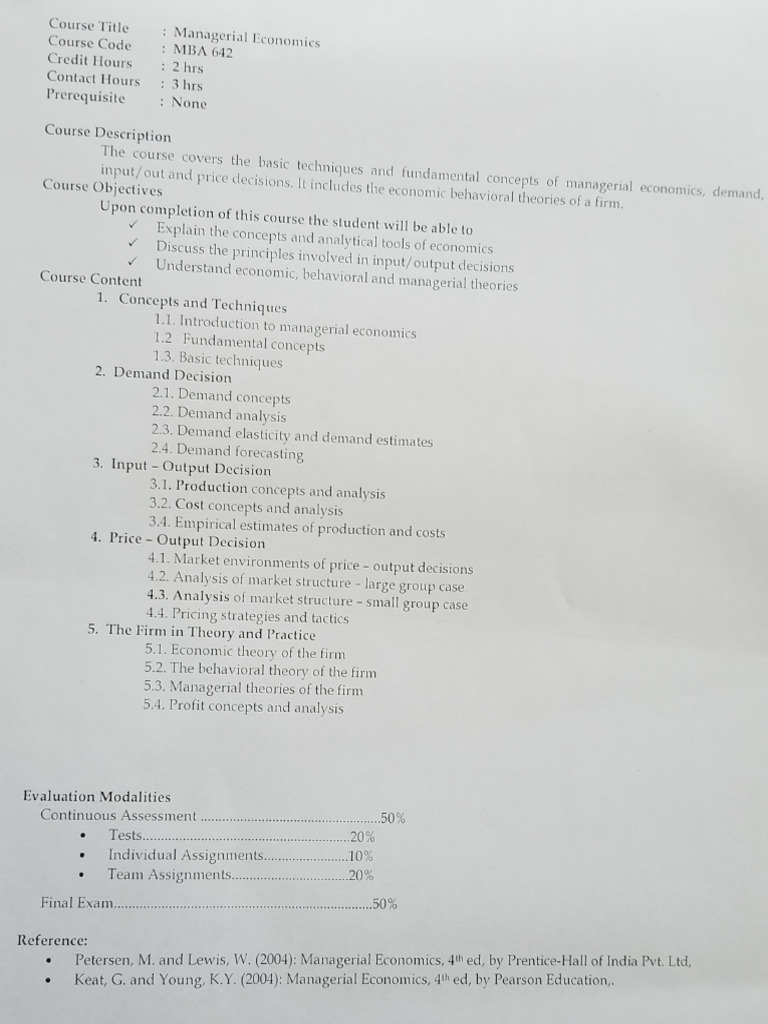 Course Outline | PDF