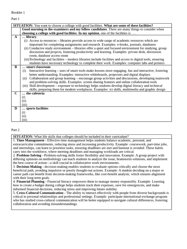 Templete Speaking Assignment Pdf Decision Making Libraries 7796