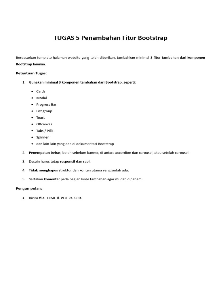 TUGAS 5 Bootstrap | PDF
