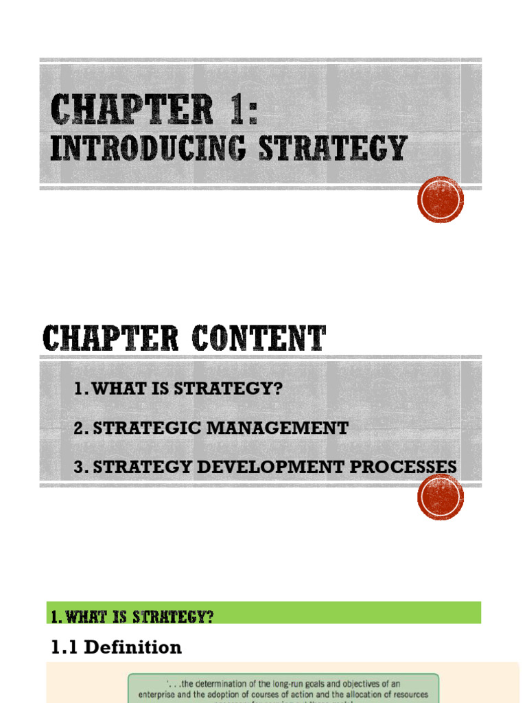 Chapter 1 - Introducing Strategy | PDF | Strategic Management | Business