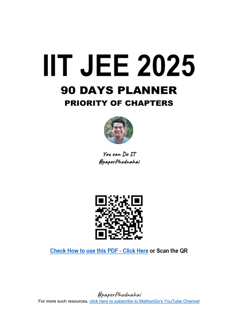 IIT JEE 2025: 90-Day Chapter Priorities | PDF | Chemistry | Physics