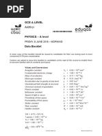 Data Booklet - WJEC Physics A-Level | PDF | Metrology | Quantity