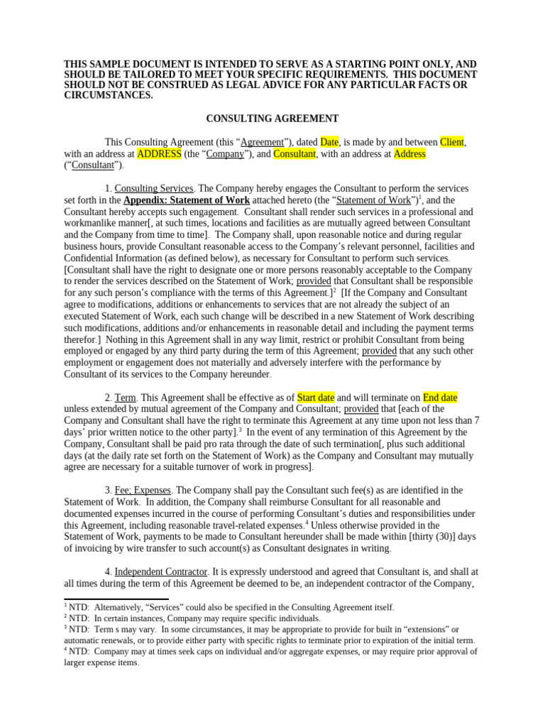 Business Consulting Agreement Between Client and | PDF | Arbitration | Indemnity