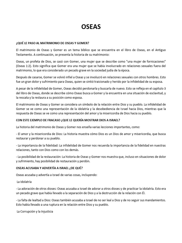 OSEAS | PDF | Salvación | Infidelidad