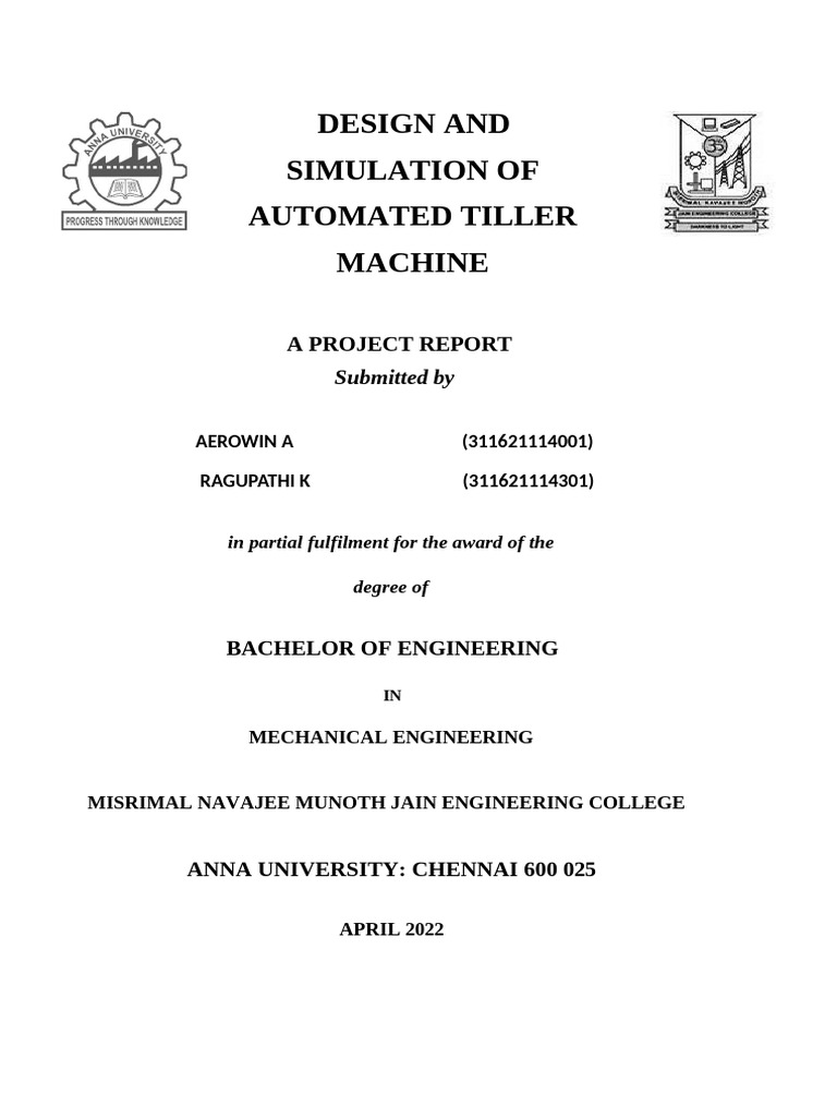 Final Year Report Doc Ragu | PDF | Agriculture | Electric Motor