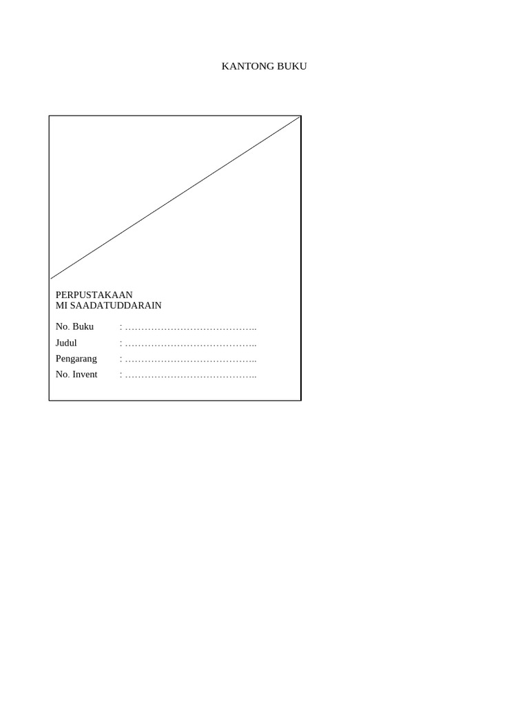 Kantong Buku | PDF
