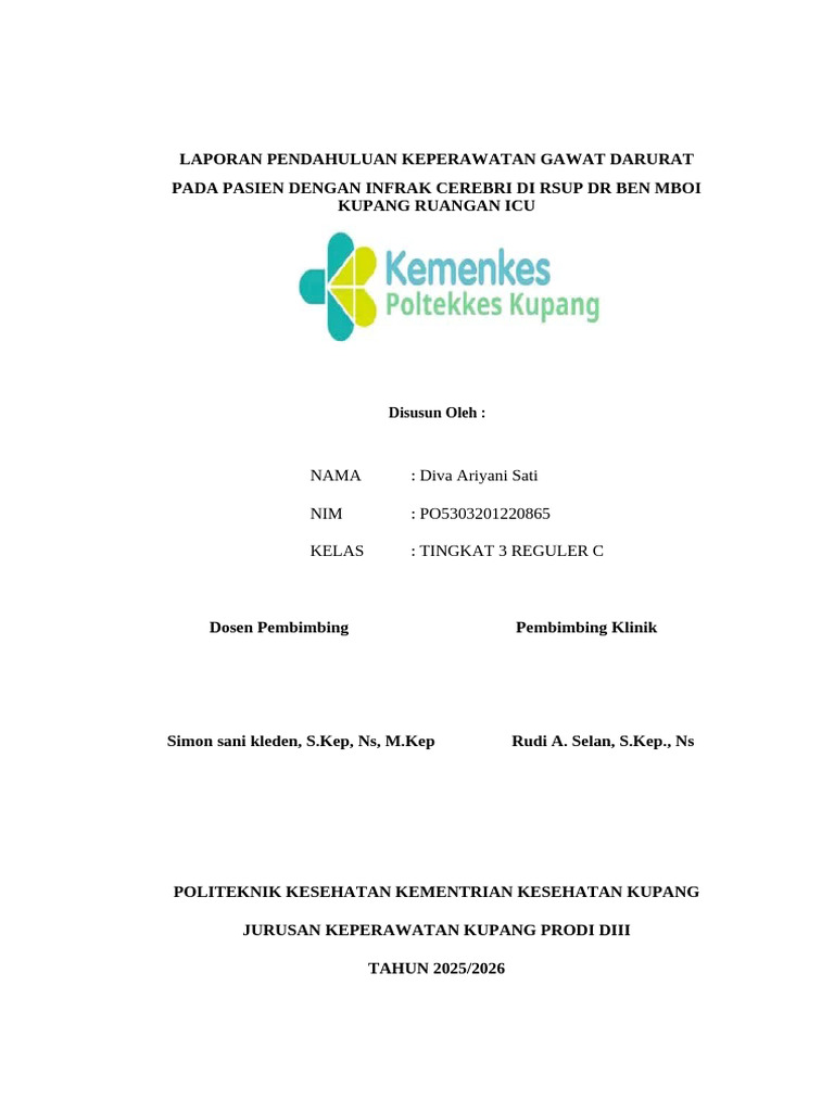 Keperawatan Gawat Darurat Infark Cerebri | PDF