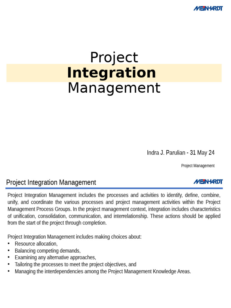 03 - 31 May 24 - Project Integration Management | PDF | Project ...