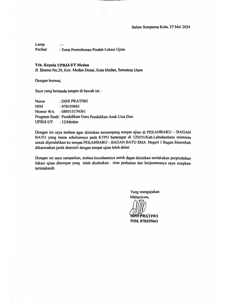 Surat Permohonan | PDF