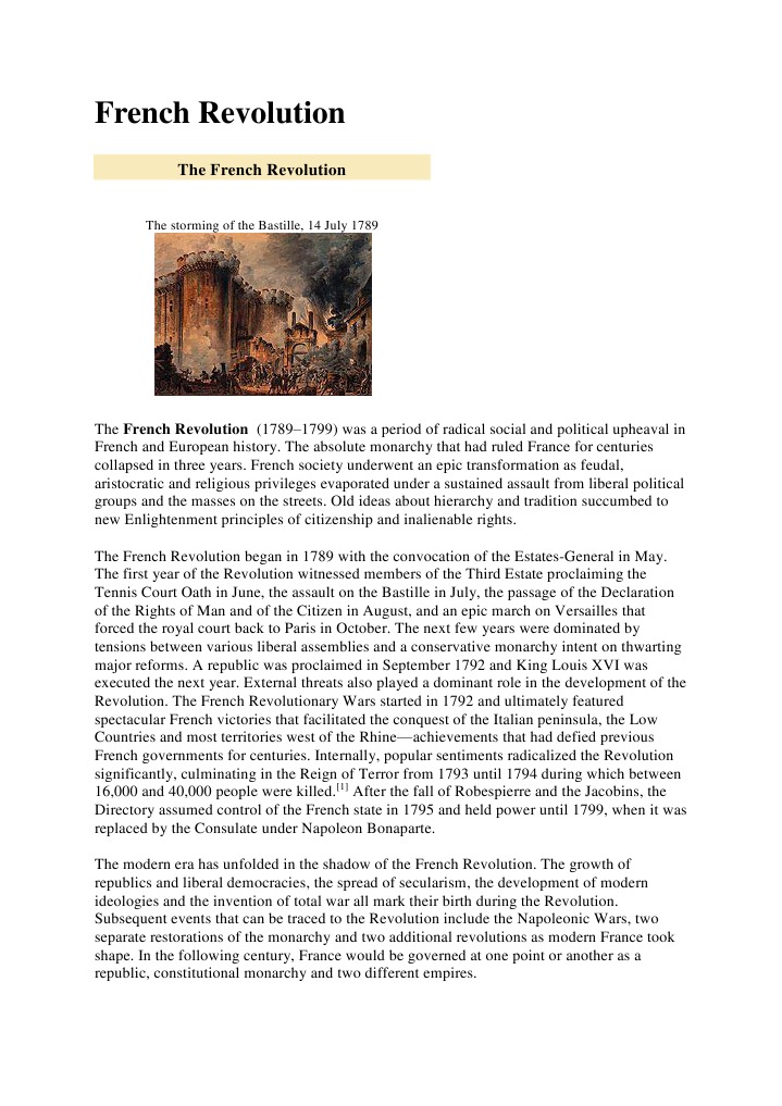 French Revolution | PDF | Reign Of Terror | French Revolution