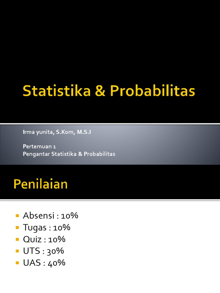 SDP1 Pengantar Statistika & Probabilitas | PDF