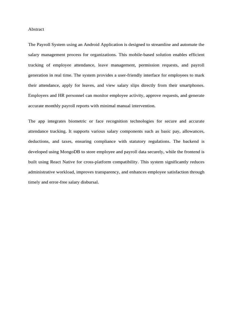 Payroll System using Android Application | PDF