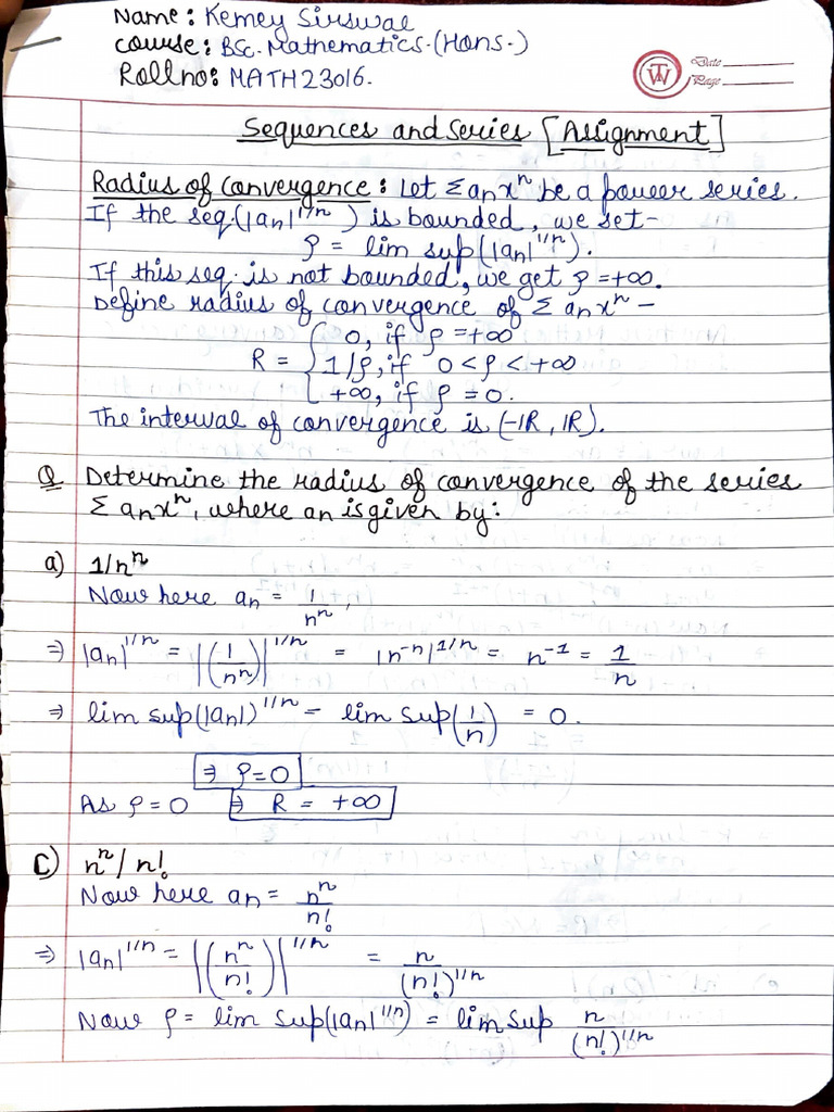 Seq and Series Assignment | PDF