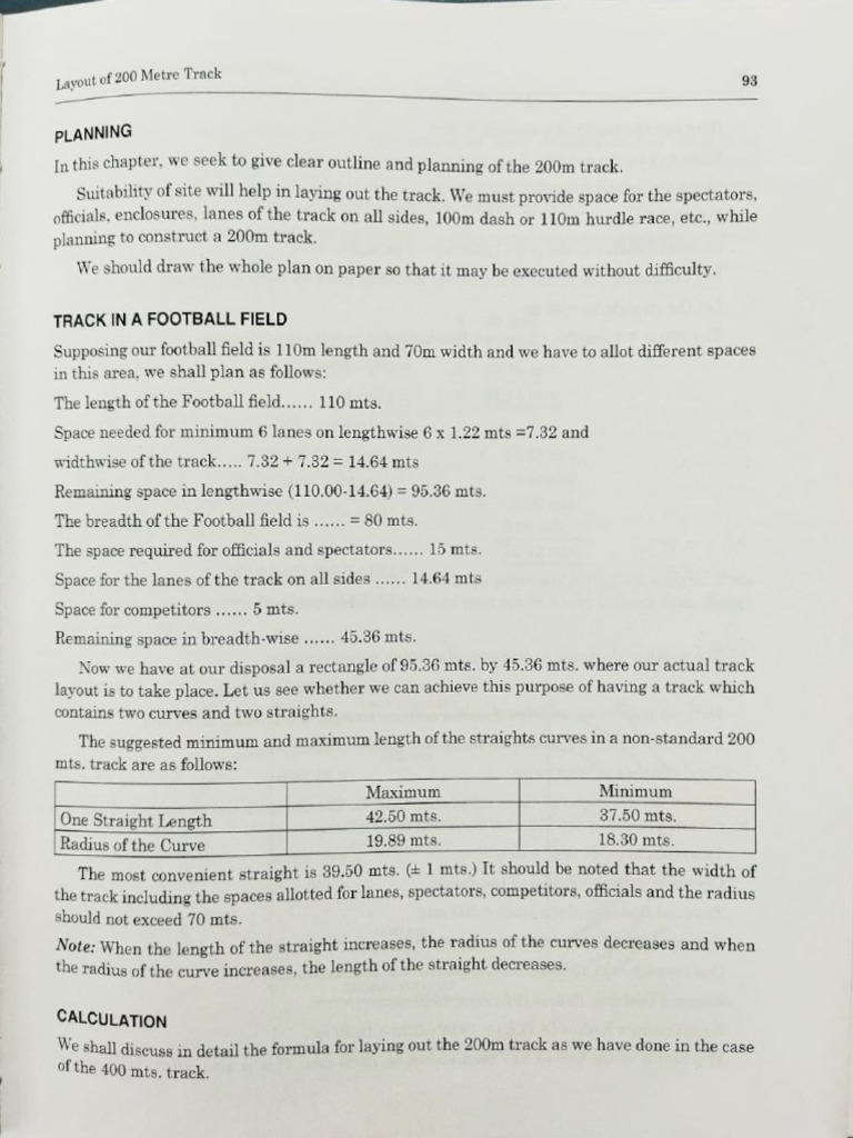 200m Track Layout | PDF