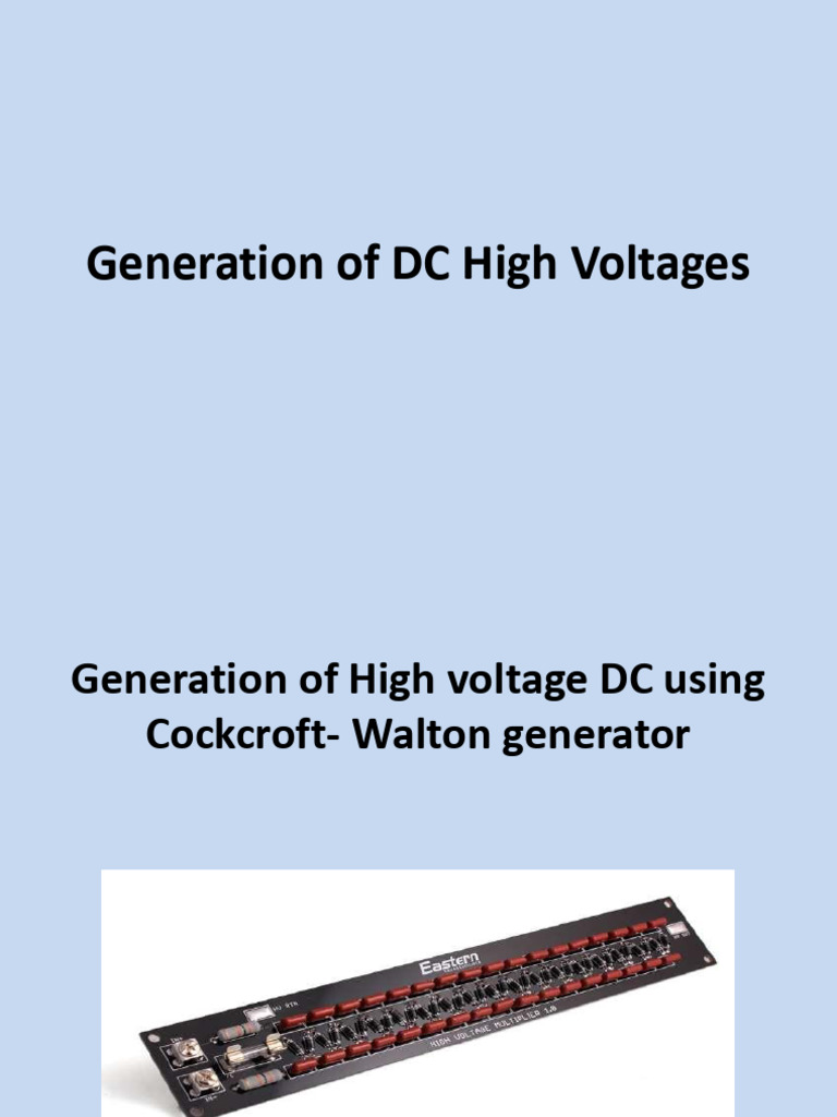 High Voltage DC Generation Methods | PDF