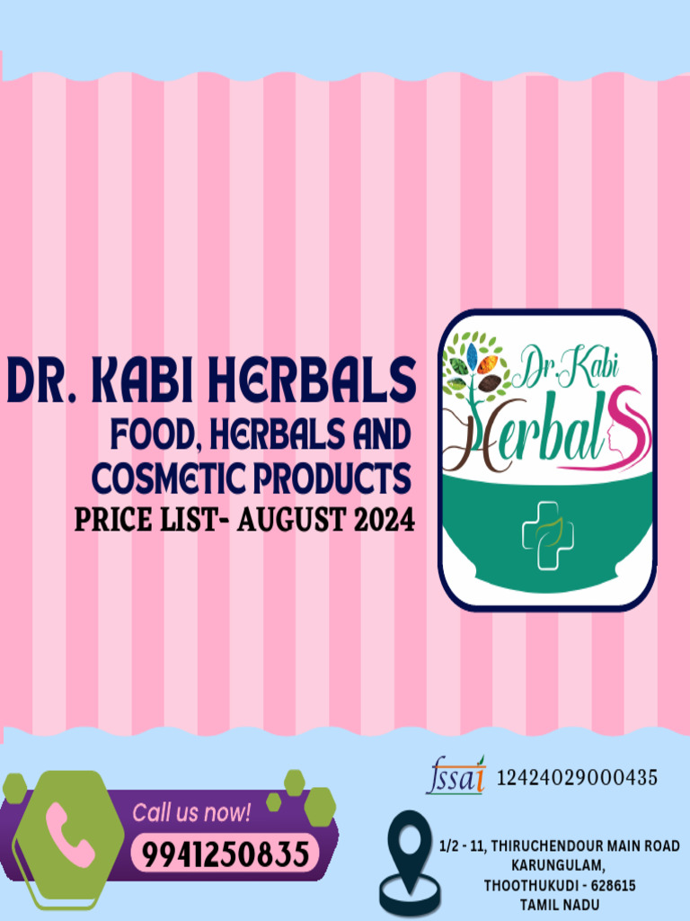 DR - Kabi Herbals Doctor Price List | PDF