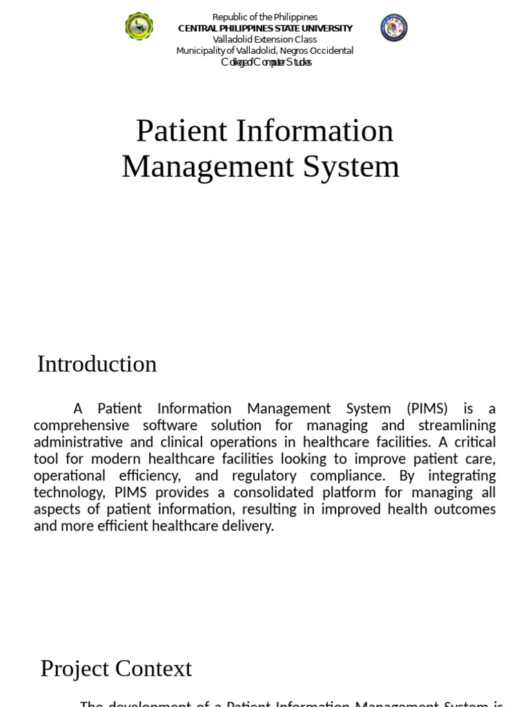 Patient Information Management System Overview | PDF | Databases ...