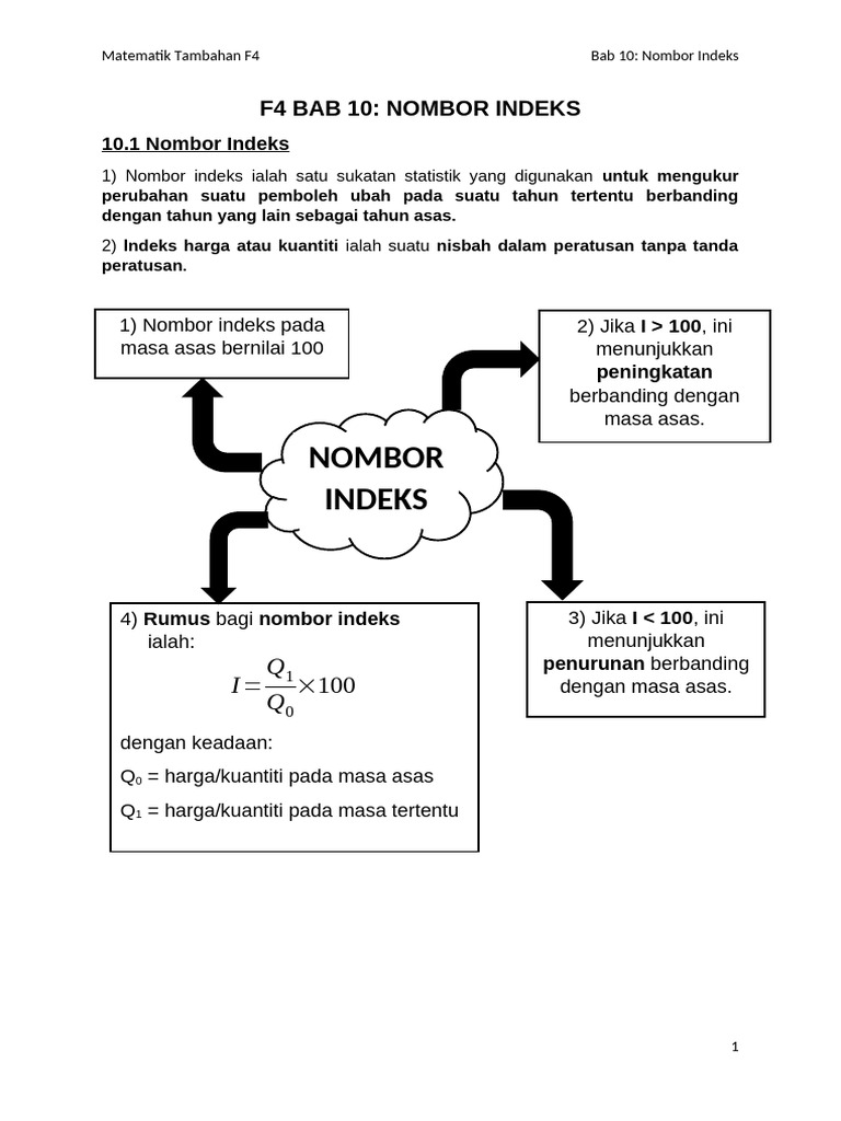 f4 Bab 10 Nombor Indeks | PDF